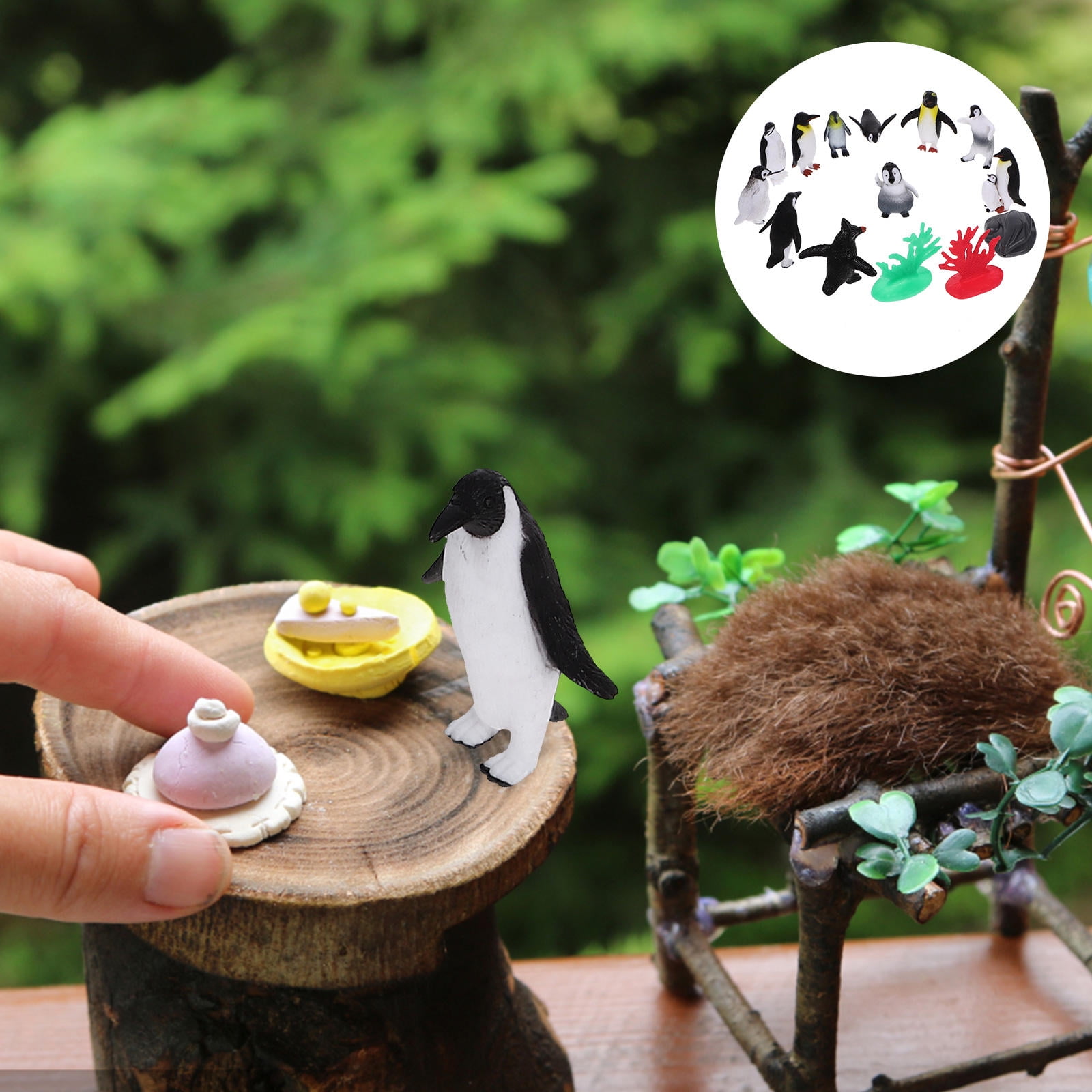 Raindrops 1 Set of Miniature Penguin Statues Simulation Penguin Models ...