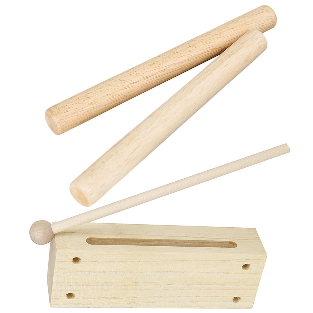 Raindrops 1 Set of Wood Block Instrument with Mallet Wood Rhythm Block ...
