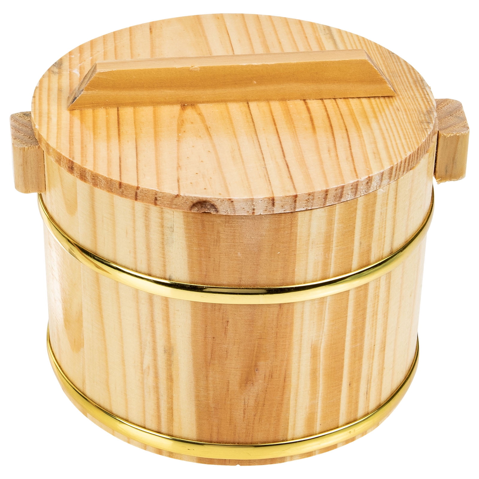 Raindrops 1 Set of Wooden Sushi Rice Bowl Lidded Rice Mixing Tub Cooked ...