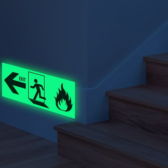 Raindrops 1 Sheet Wall Sticker Glow In The Dark Stickers Exit Signs ...