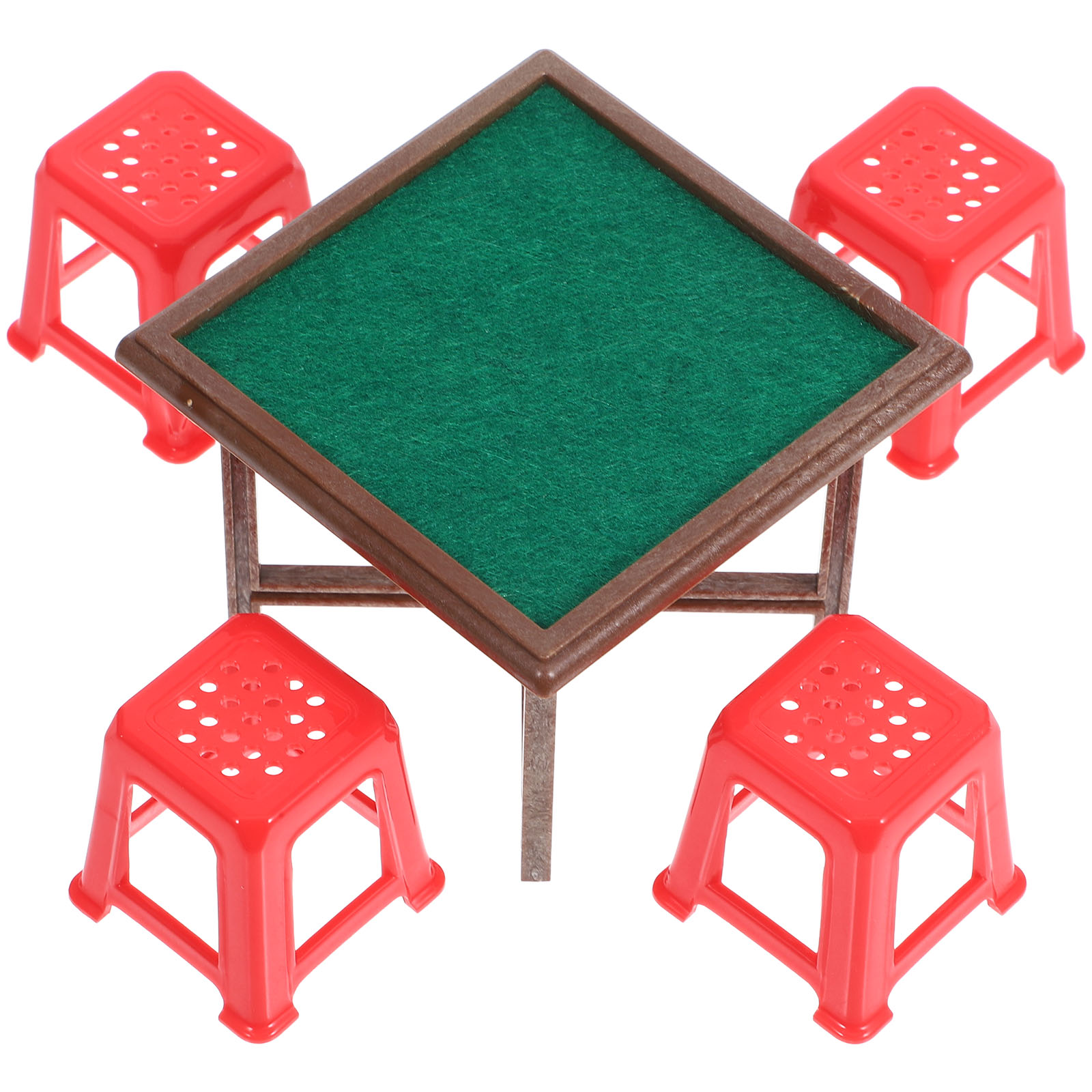 Raindrops 1 set of Mahjong Table And Chair Model Decors Dollhouse ...