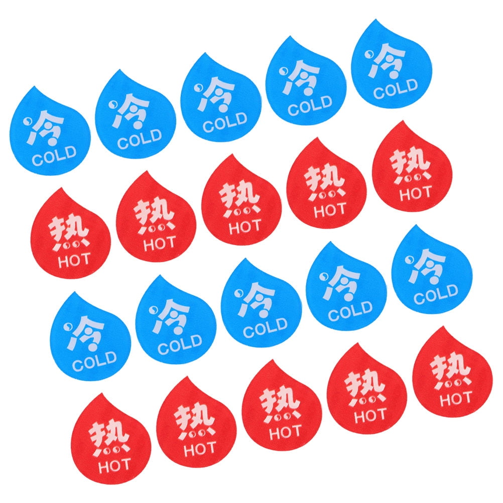 Raindrops 10 Pairs Safety Indicator Bathroom Sticker for Faucet Labels ...