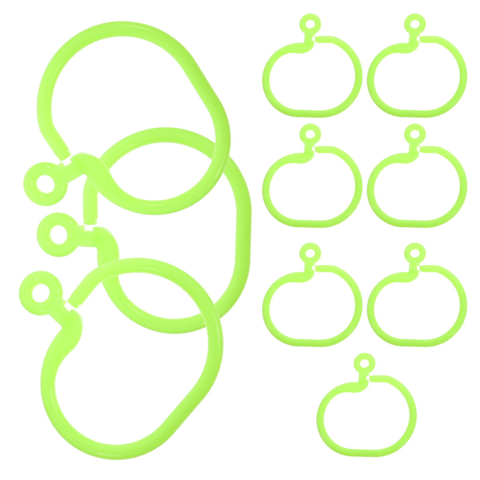 Raindrops Cattle Nose Ring Green Plastic 10Pcs 4.92X4.41X0.31In ...