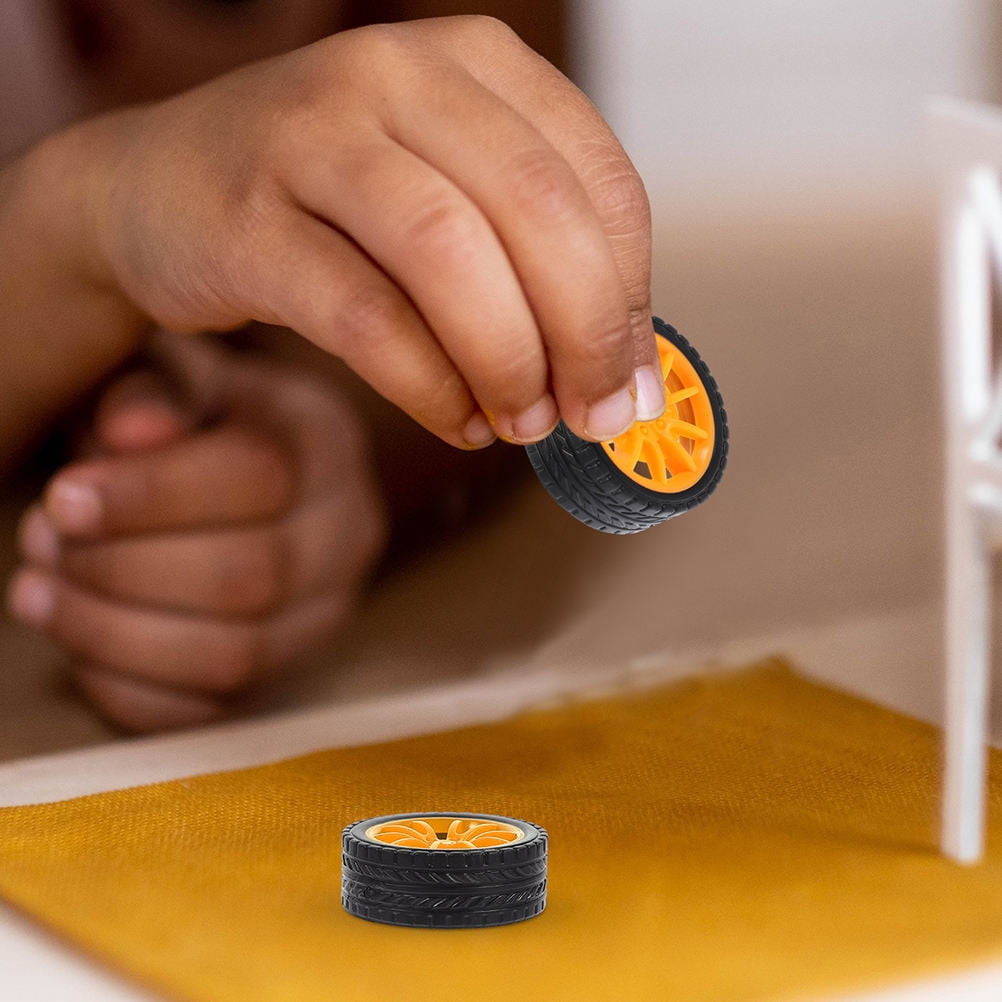 Raindrops 10 Pcs DIY Car Wheels for Kids Playthings Rubber Car Wheels ...