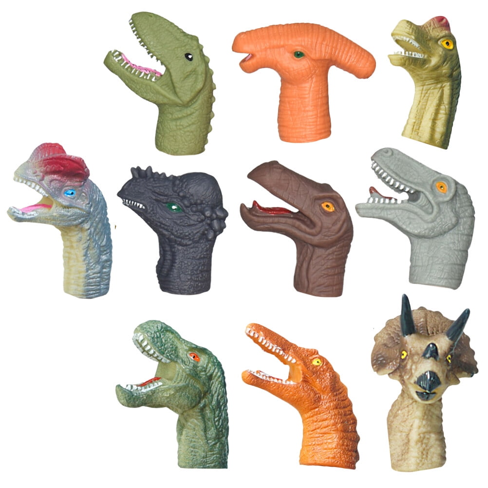 Raindrops Dinosaur Finger Puppets Set of 10 for Kids of ABS PVC Safe ...
