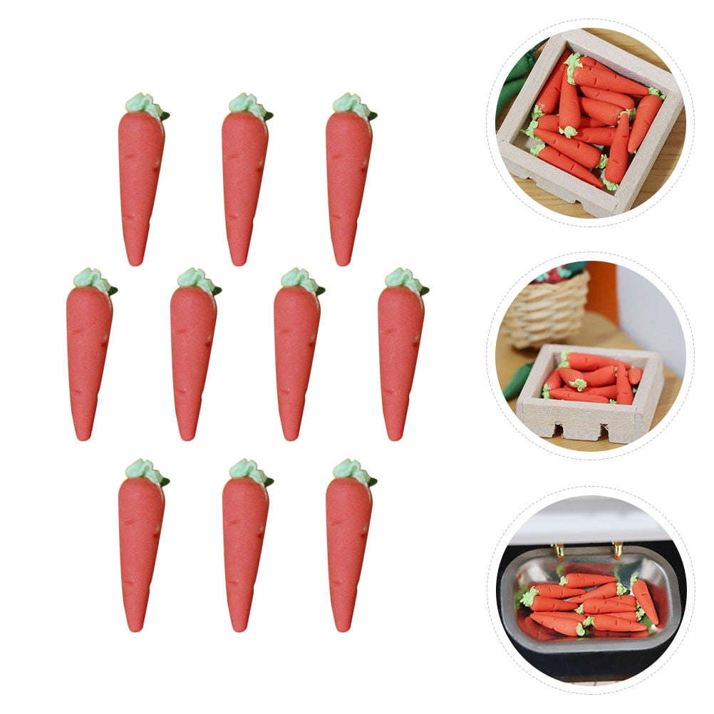 DEMACRIO Mini Artificial Carrots House Decor Red 10pcs 1.2x0.2x0.2in ...
