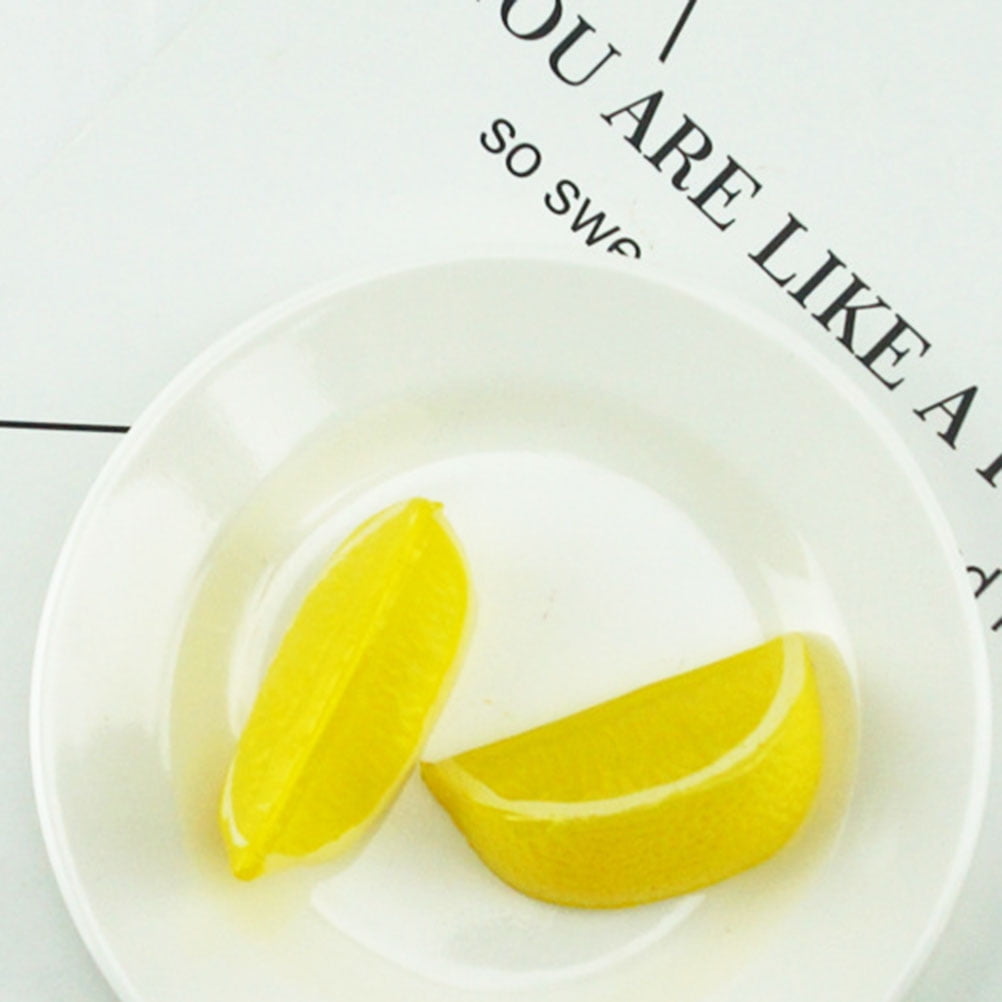 Raindrops 10 Pcs Fake Lemon Wedge Party Model Props Photo Simulation ...