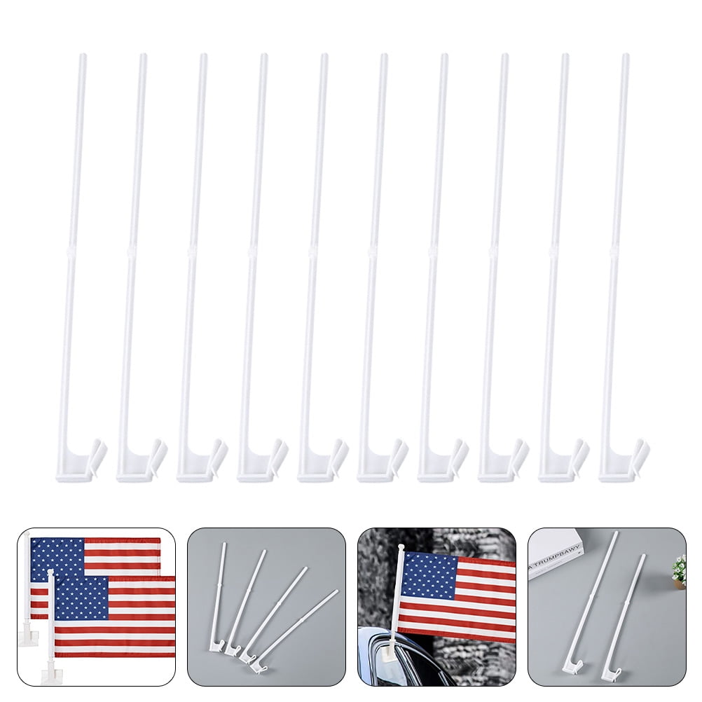 Raindrops 10 Pcs Flag Poles Outdoor Car Window Flags Holder for ...