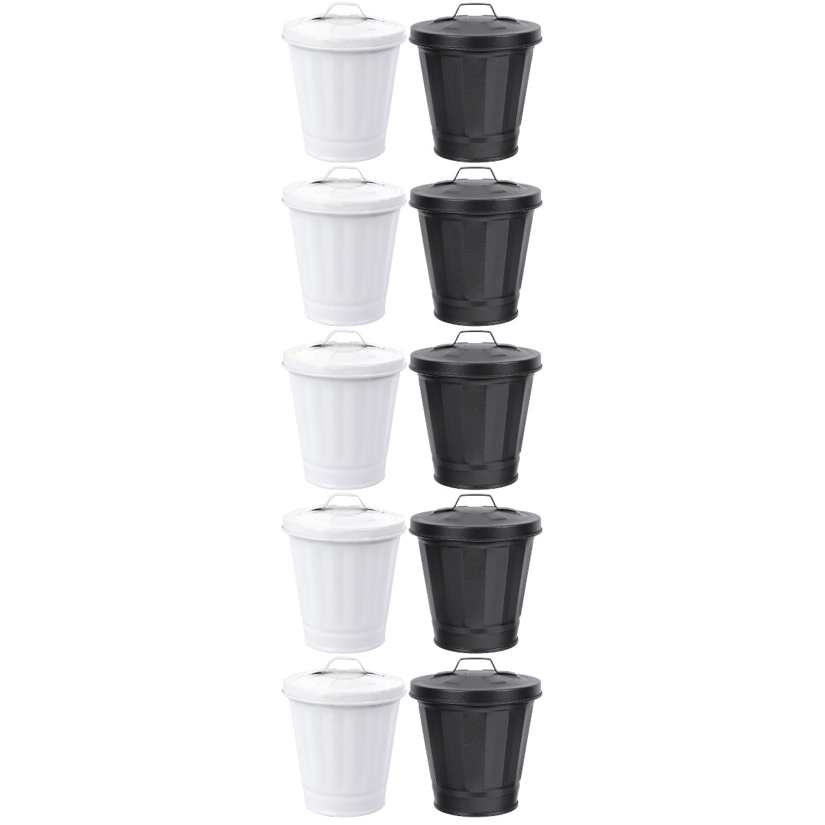 Raindrops 10 Pcs Mini Trash Cans Iron Garbage Can Metal Desktop ...