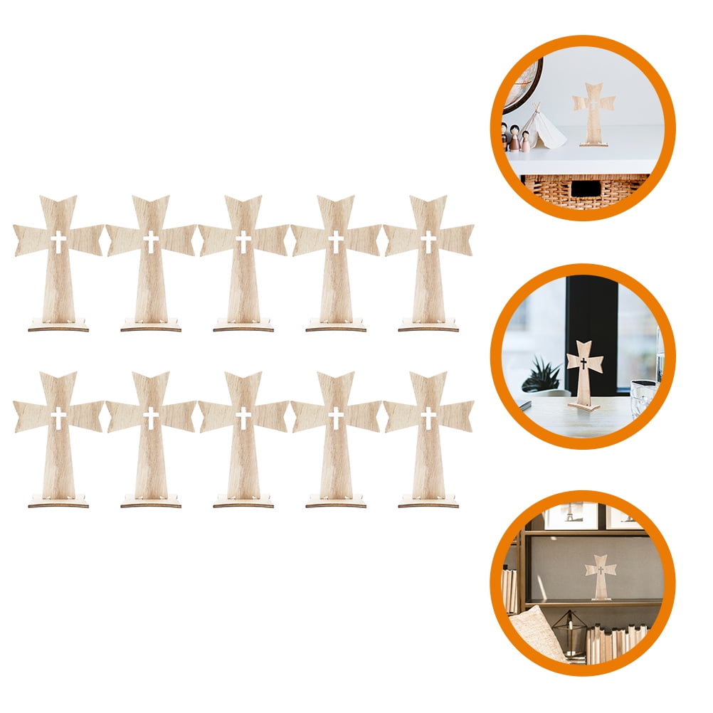 Raindrops 10 Pcs Small Crafts Home Decor Crosses Rustic Standing ...