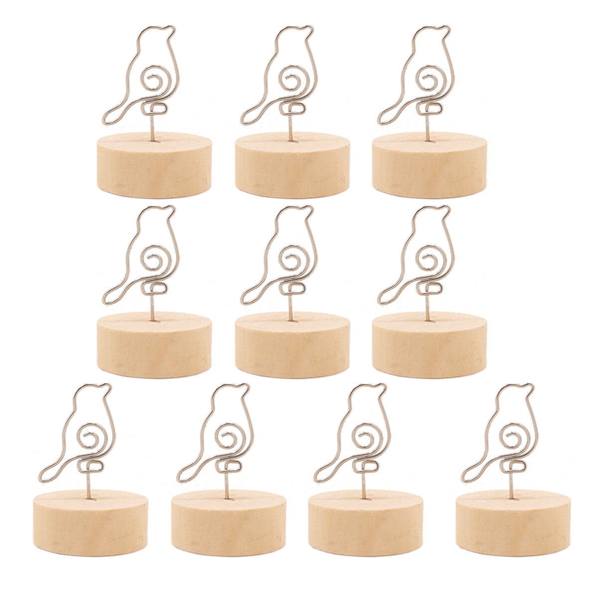 Raindrops 10 Pcs Wooden Clips Bird Shaped Round Wood Name Clips Khaki ...