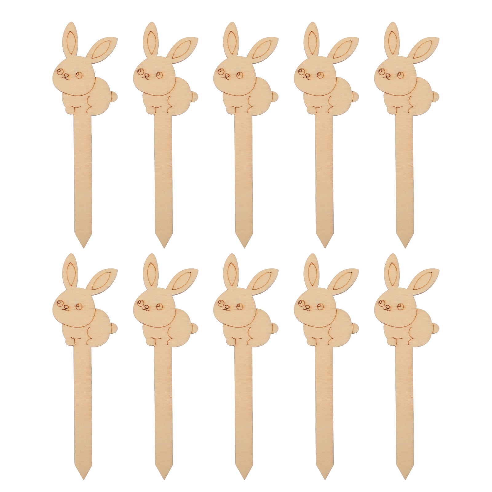 Raindrops 10 Pcs Wooden Rabbit Bookmarks Diy Coloring Blank Bookmark ...