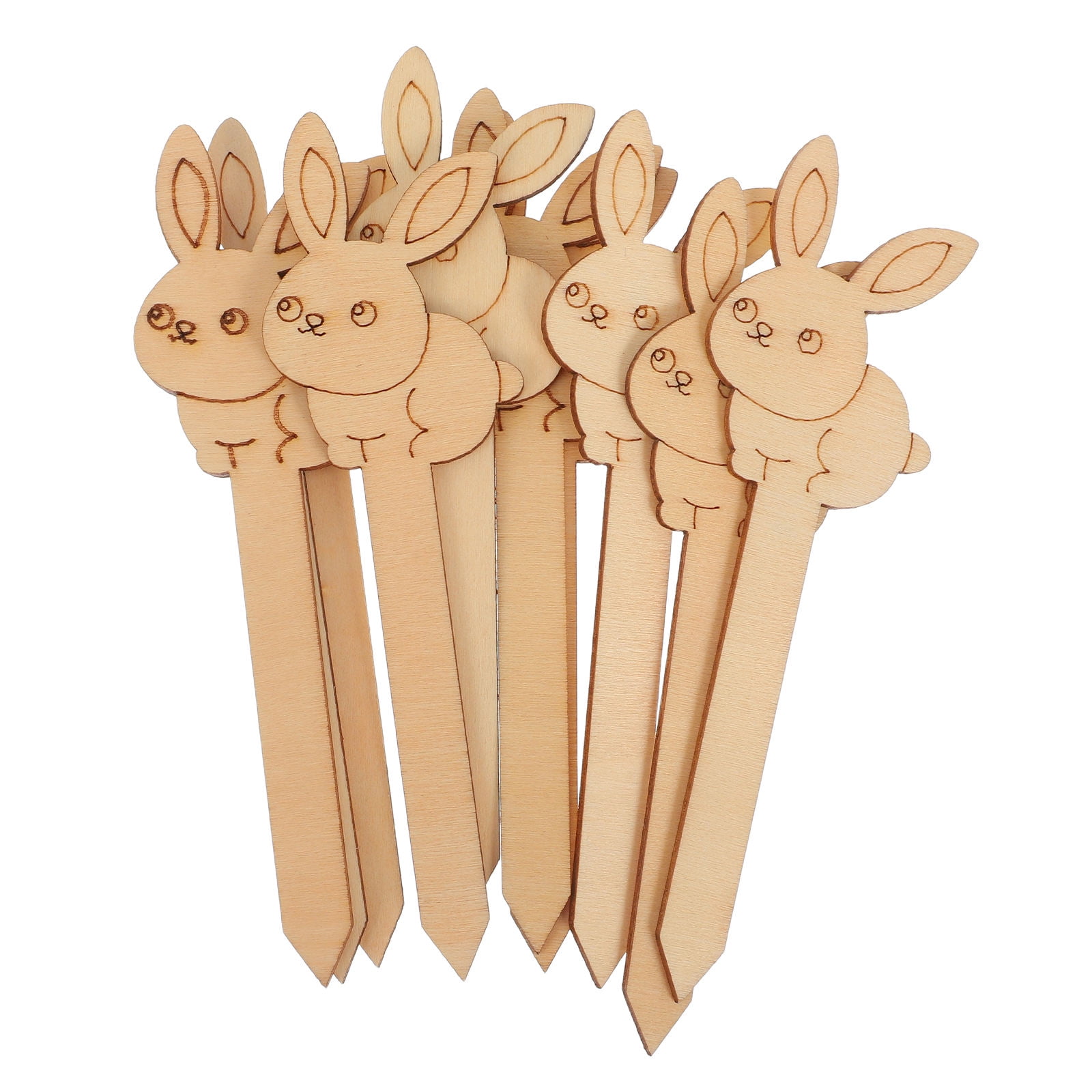 Raindrops 10 Pcs Wooden Rabbit Bookmarks Diy Coloring Blank Bookmark ...
