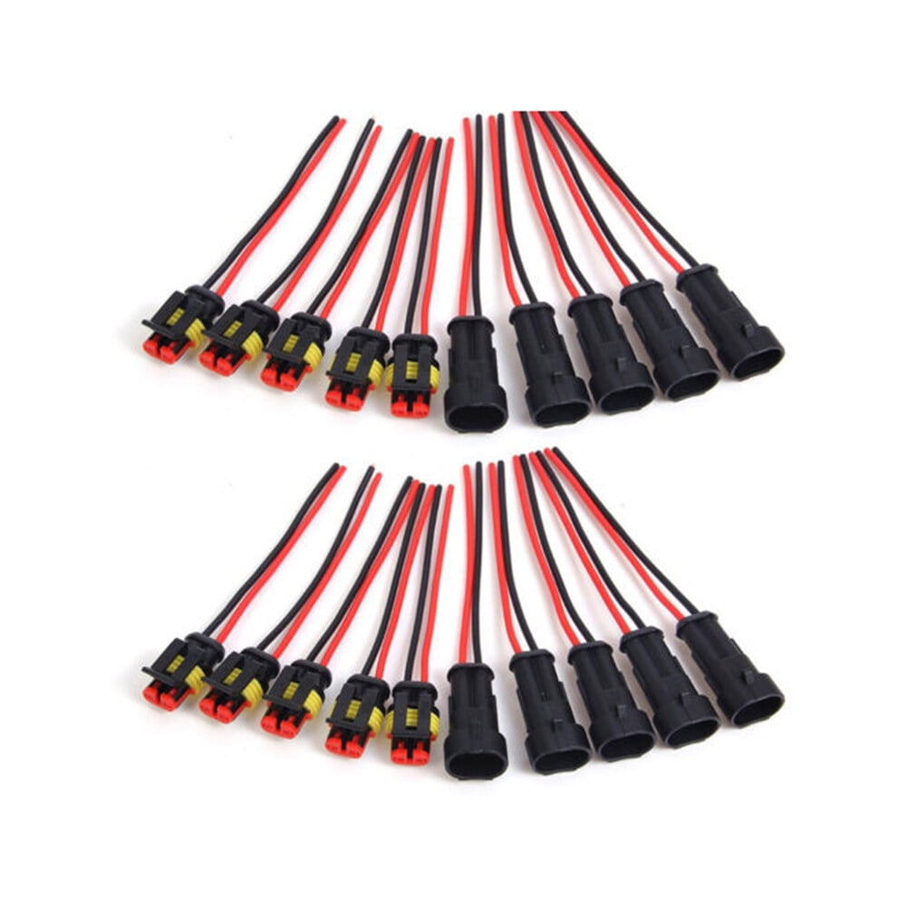 Raindrops 10 Psc Cable Wire Connectors Electrical Connector Plug Black ...