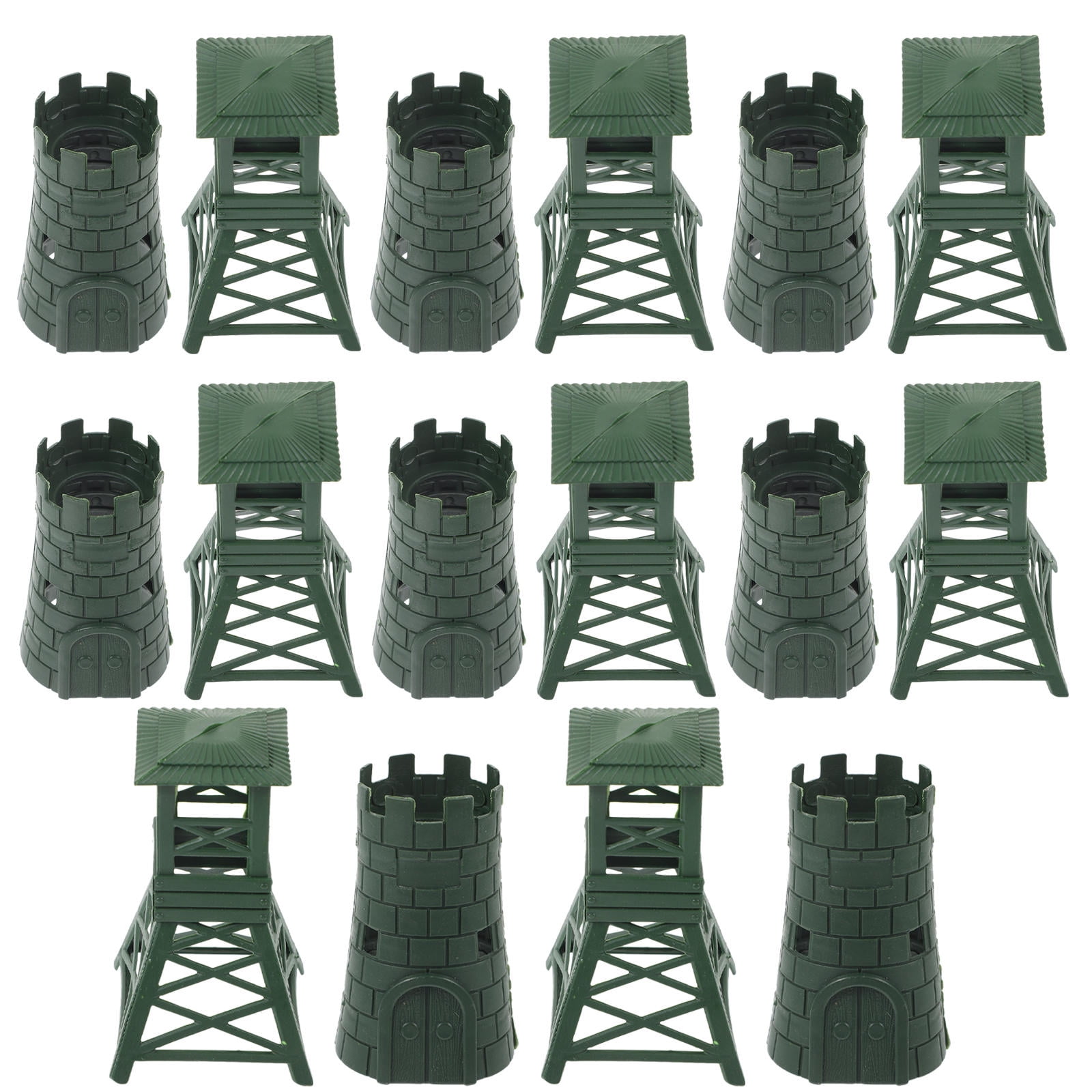 Raindrops 10 Set Simulated Equipment Turret Models Army Towers Man ...