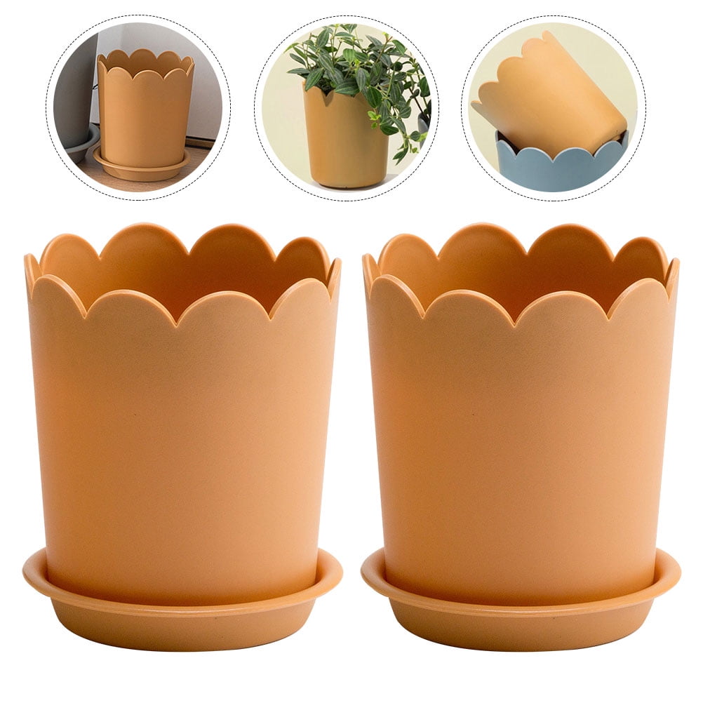 Raindrops 10 Sets Planter Pot Small Scalloped Planting Pots Indoor ...