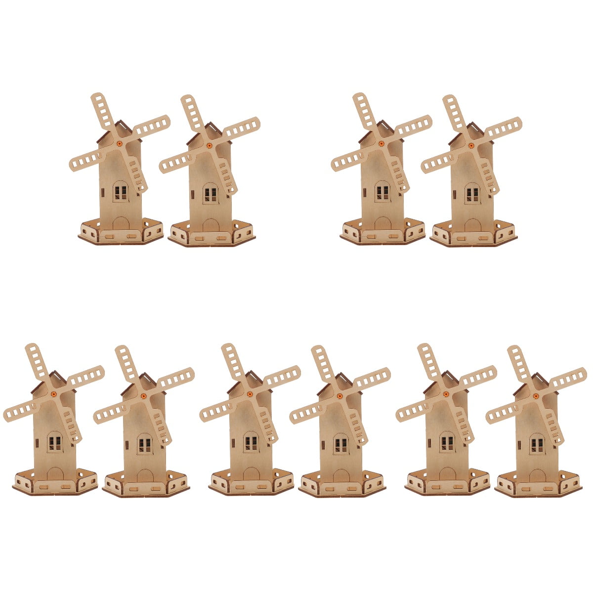 Raindrops 10 Sets of DIY Solar Windmill Model Kit Wooden Puzzle ...
