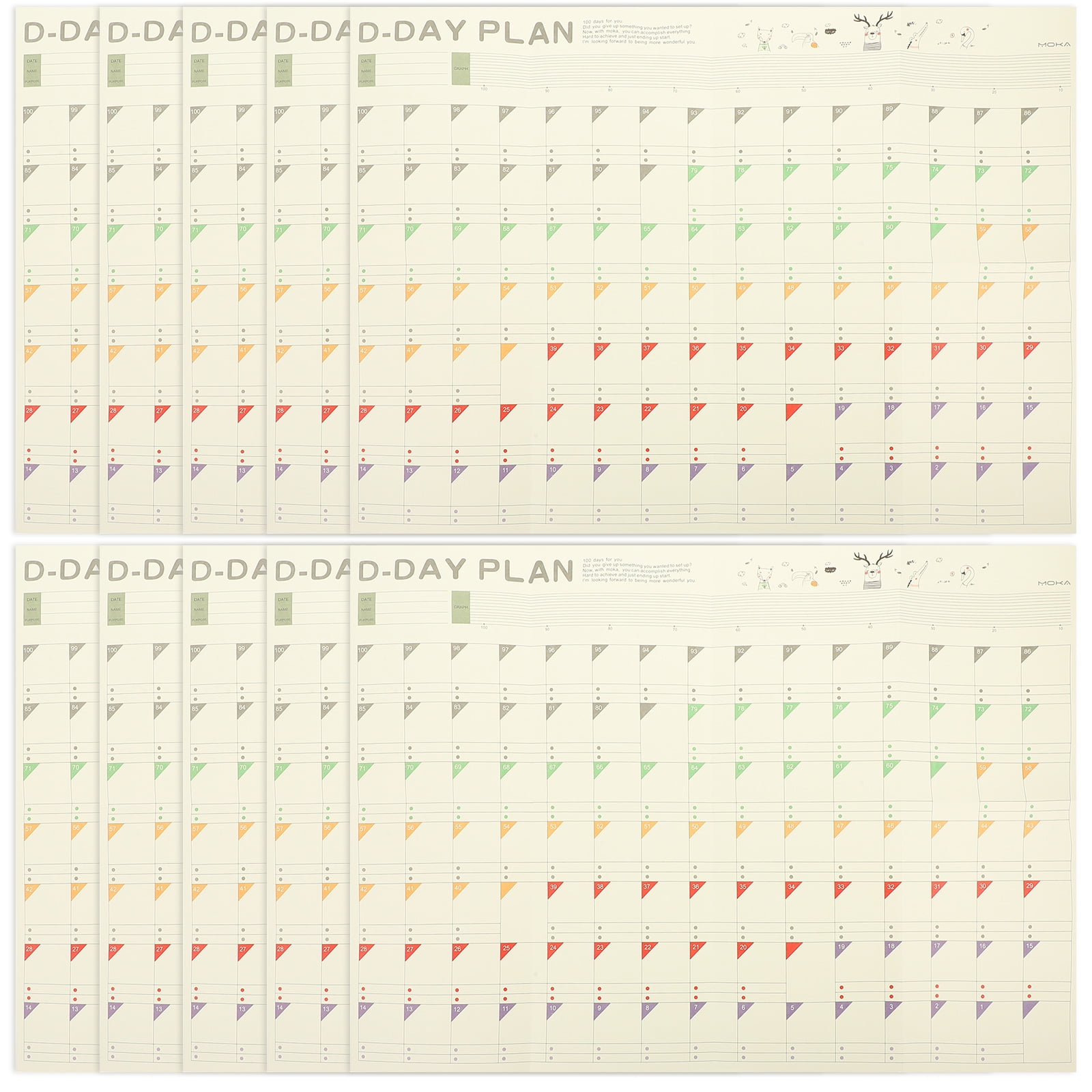 Raindrops 10 Sheets Do Interest Schedule Hanging Paper Calendar Advent ...