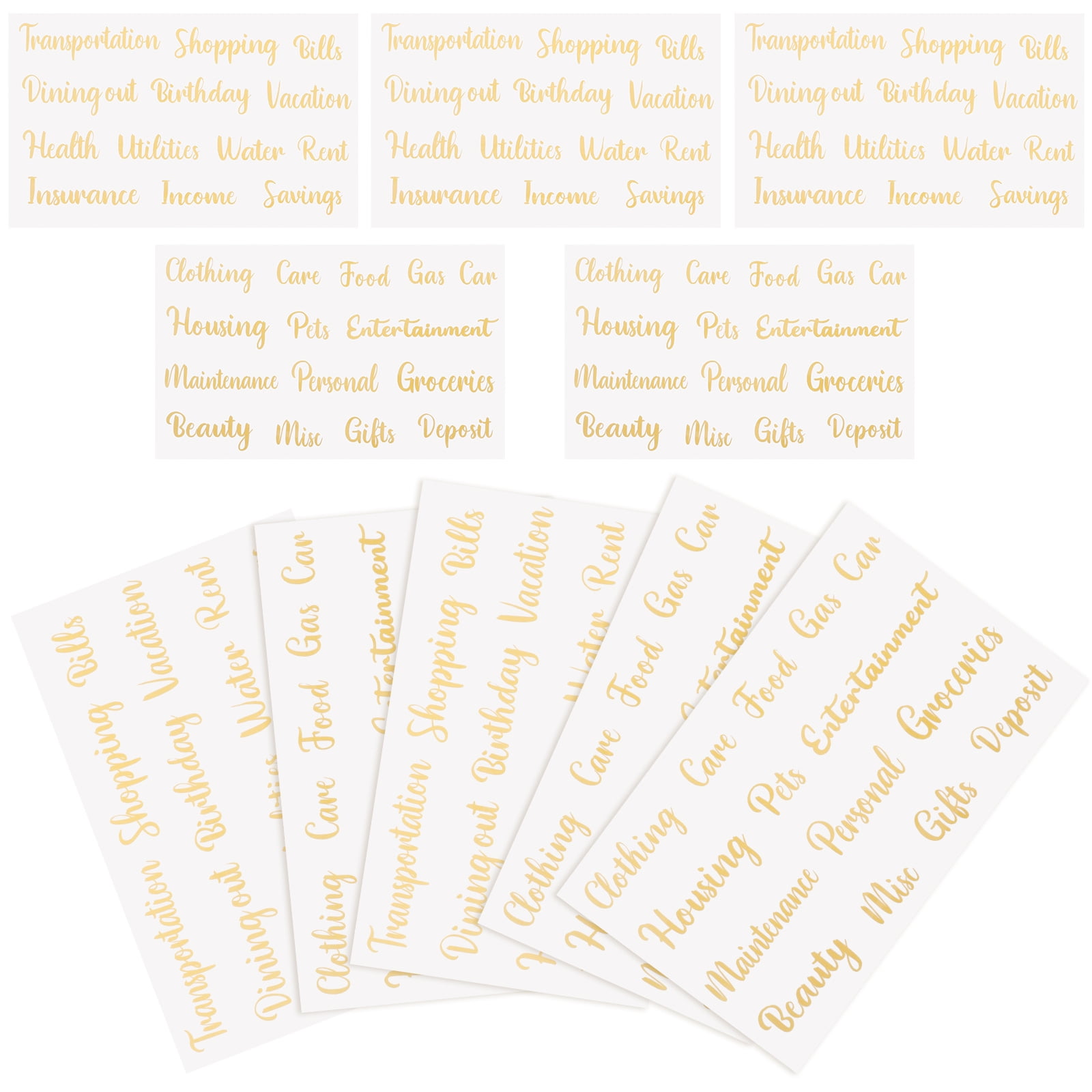 Raindrops 10 Sheets Money Organizer for Cash with Labels Bill Letter ...
