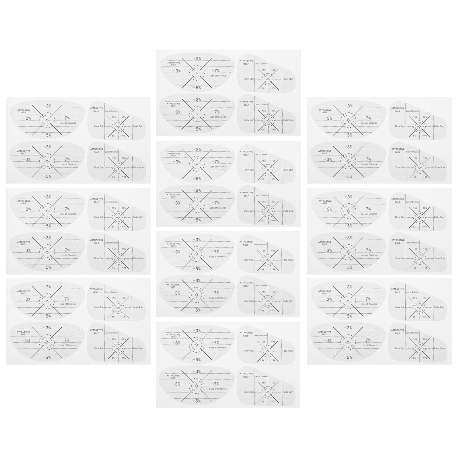 Raindrops 10 Sheets Of Golf Impact Tape Set Golf Equipment Golf ...