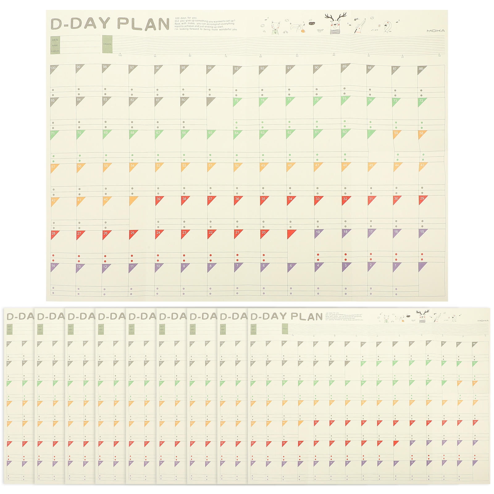 Raindrops Large Daily Planner Paper Planner Sheets Work 10 Sheets ...