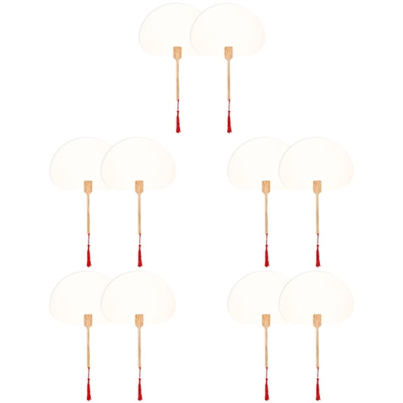 Raindrops 10 pcs DIY Wooden Handle Fan Blank Hand Fan Decorative ...