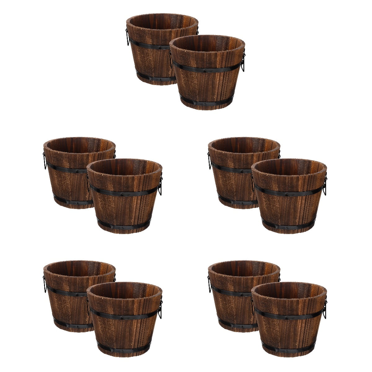 Raindrops 10 pcs wood planter Wooden Planter Round Rustic Planter Box ...