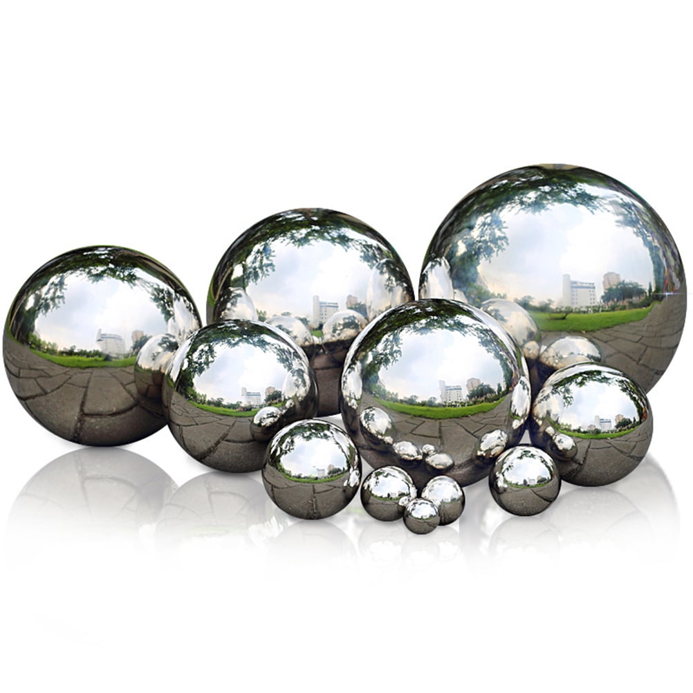 Raindrops 100 MM Stainless Steel Float Balls Garden Decoration Silver ...