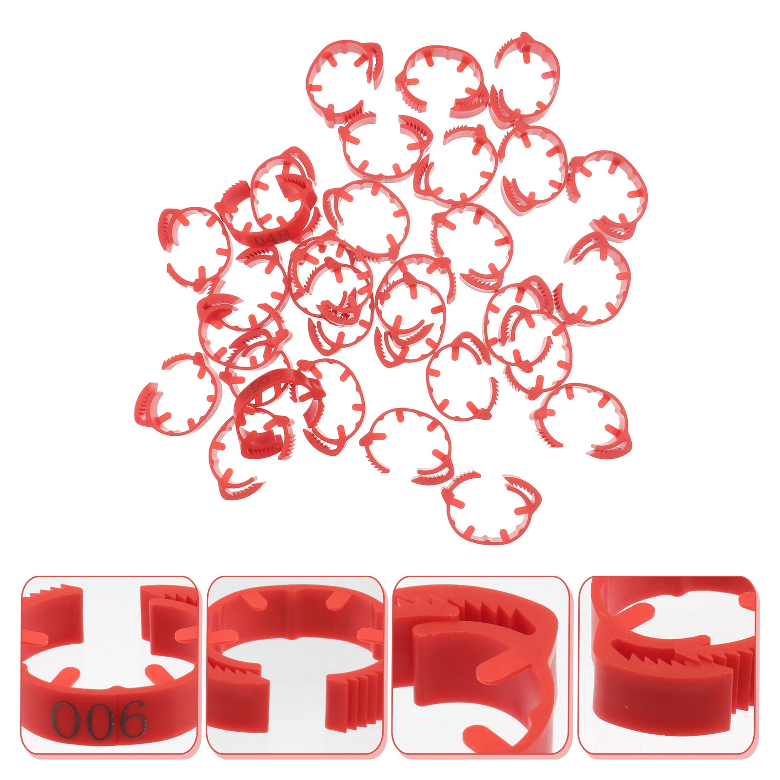 Raindrops 100 Pcs Bird Identification Rings Hens Accessories Poultry ...