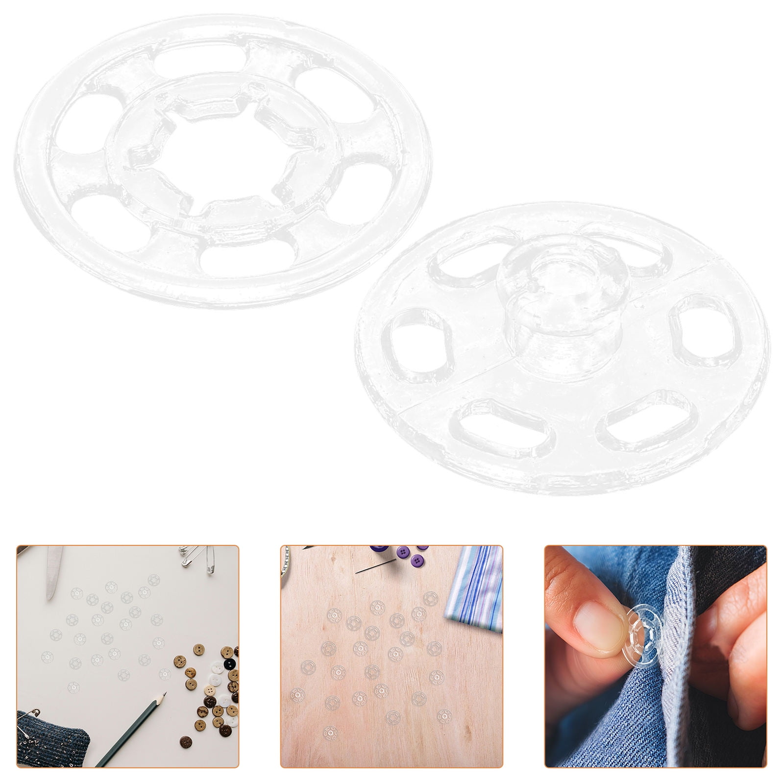 Raindrops 100 Pcs Clothes Buttons Sew Snaps for Clothing Women's White ...