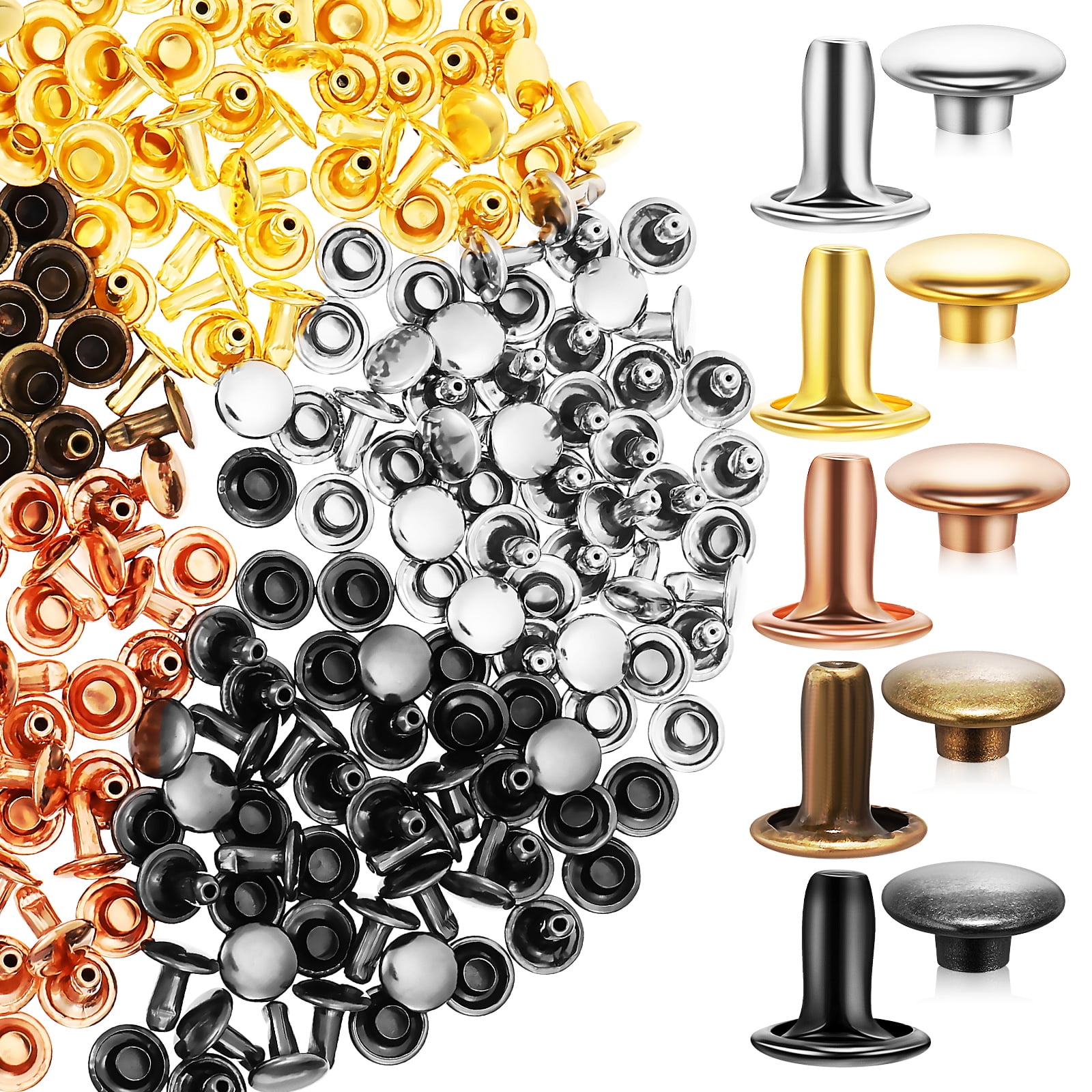 Raindrops 100 Pcs Fastener Snap Fasteners Flat Impact Rivet Double ...