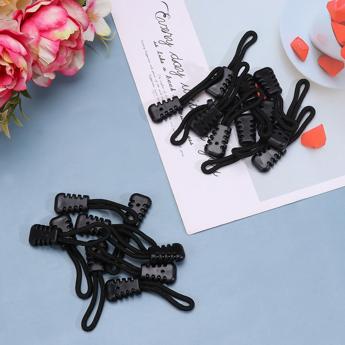 Raindrops 100 Pcs Lanyard Tags Zipper Head Rope Pull String Attachment ...