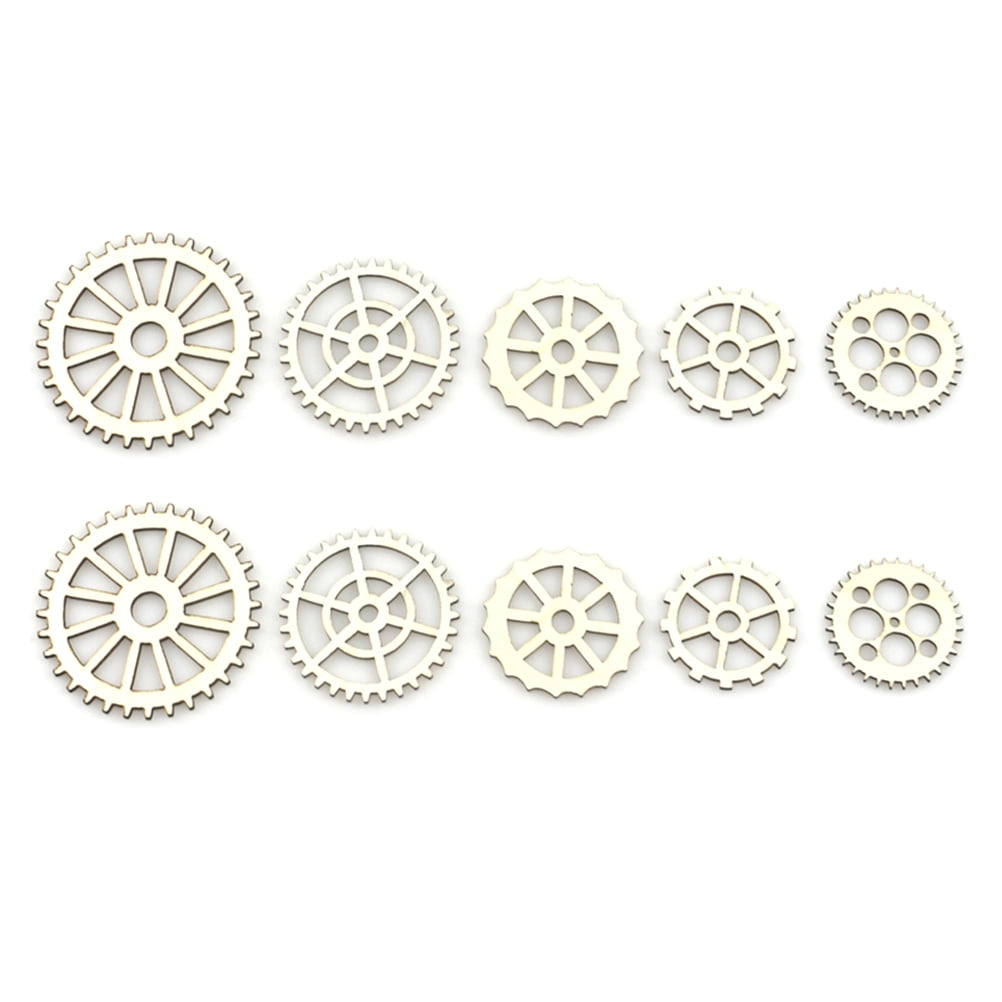 Raindrops 100 Pcs Large Cut Out Cogs Pot Wooden Decorative Wooden ...