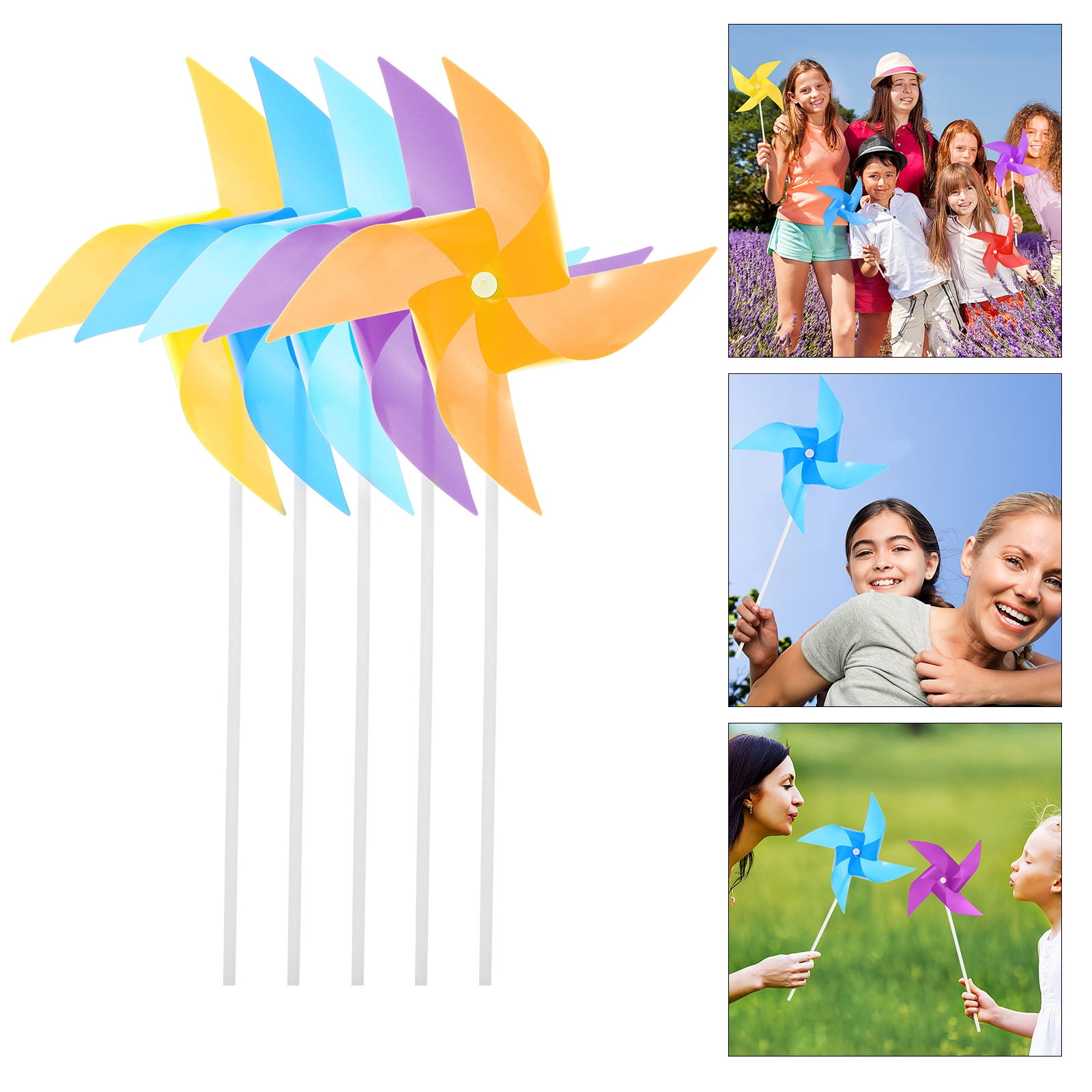 Raindrops 100 Pcs Plastic Windmill Set Kids Pinwheels For Child Office ...