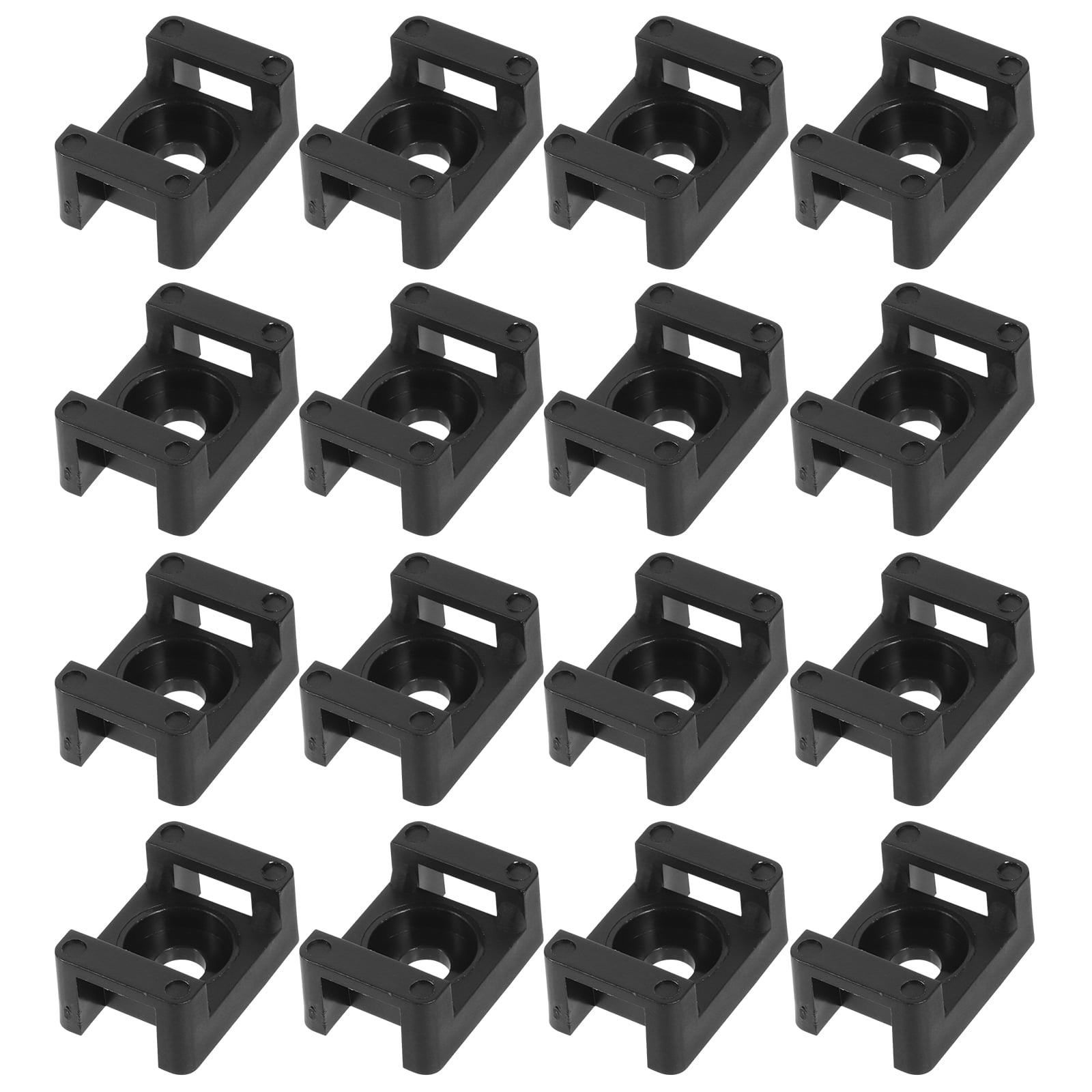 Raindrops 100 Pcs Saddle Tie Mount Wire Bundle Holder Hole Cable Black ...