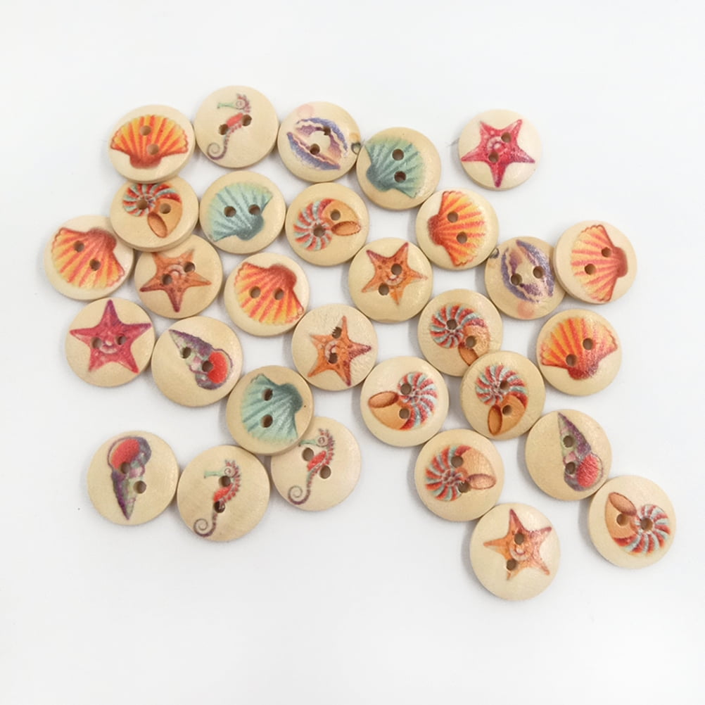 Raindrops 100 Pcs Sewing Buttons for Clothes Wood Crafts Themed Small ...