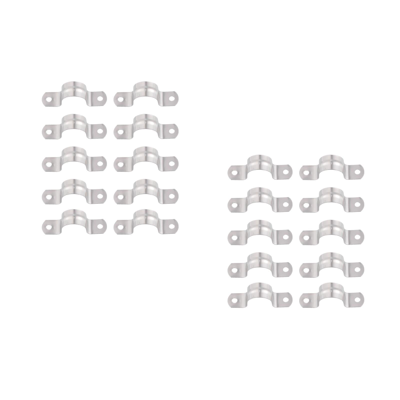 Raindrops 100 Pcs Two Hole Stainless Steel U Tube Clamp Connecting Ring ...