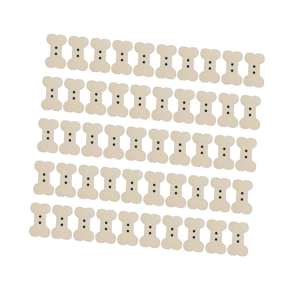 Raindrops Wooden Buttons Bone Shape Beige for Sewing 100Pcs 0.71*0.43in ...