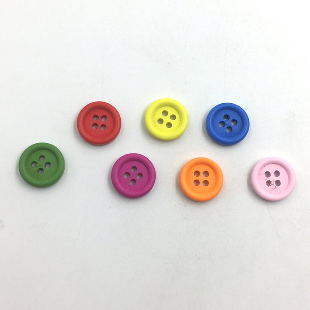 Raindrops 100 Pcs/pack Wooden Buttons Assorted Color Mixed Loading ...