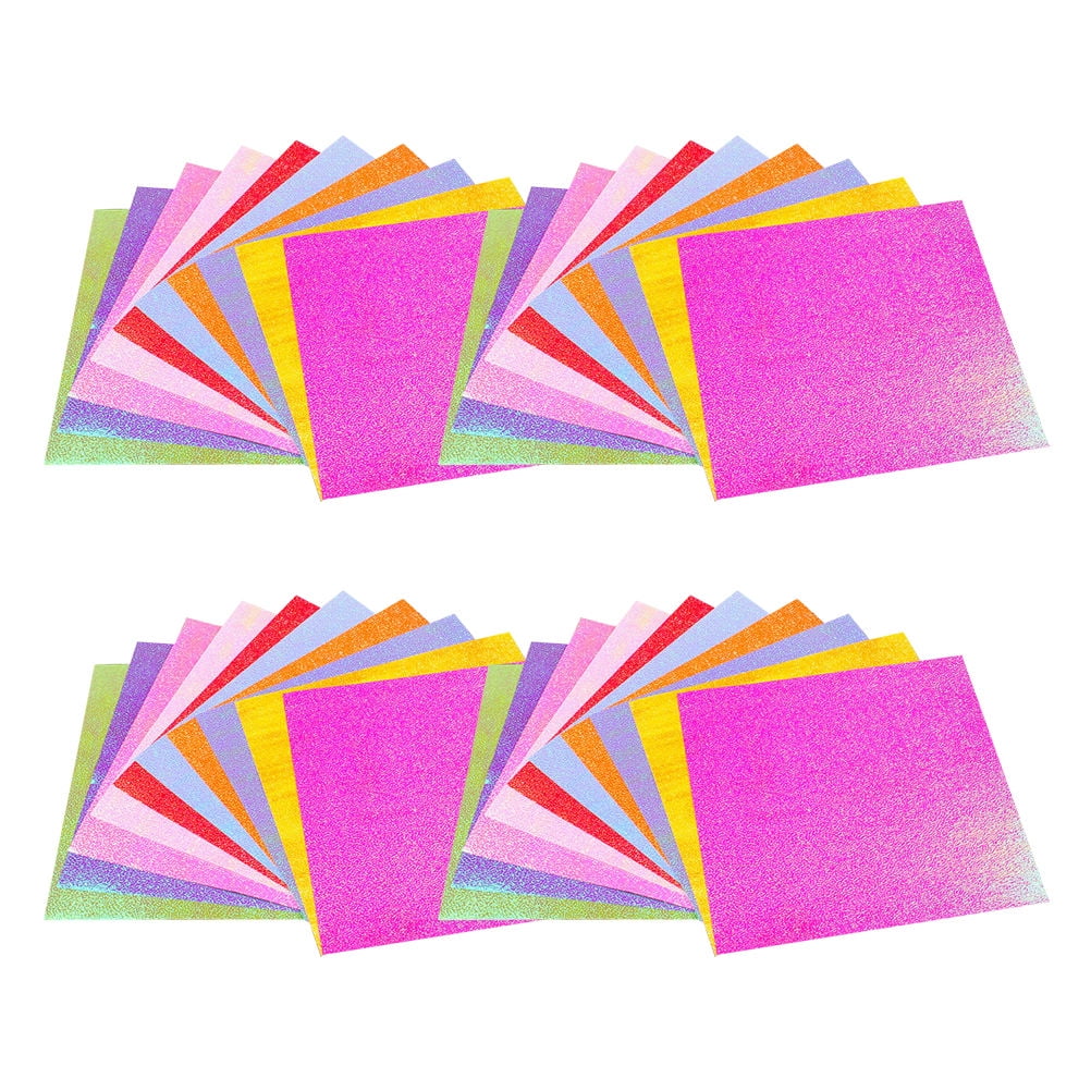 Raindrops 100 pcs Glitter Handmade Paper Folding Origami Iridescent ...