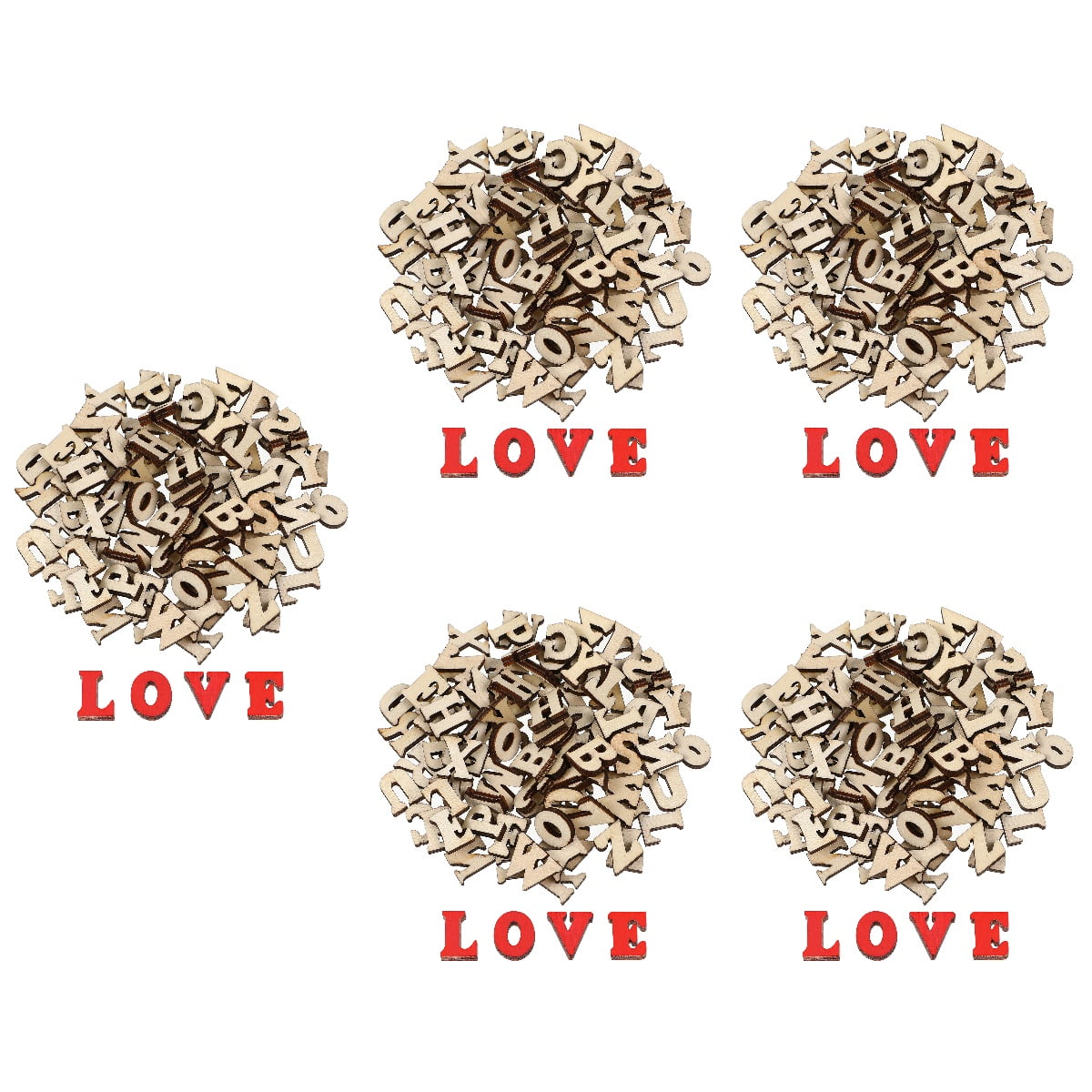 Raindrops 1000 pcs Wooden Cutouts Blank Wood Painting Chips English ...