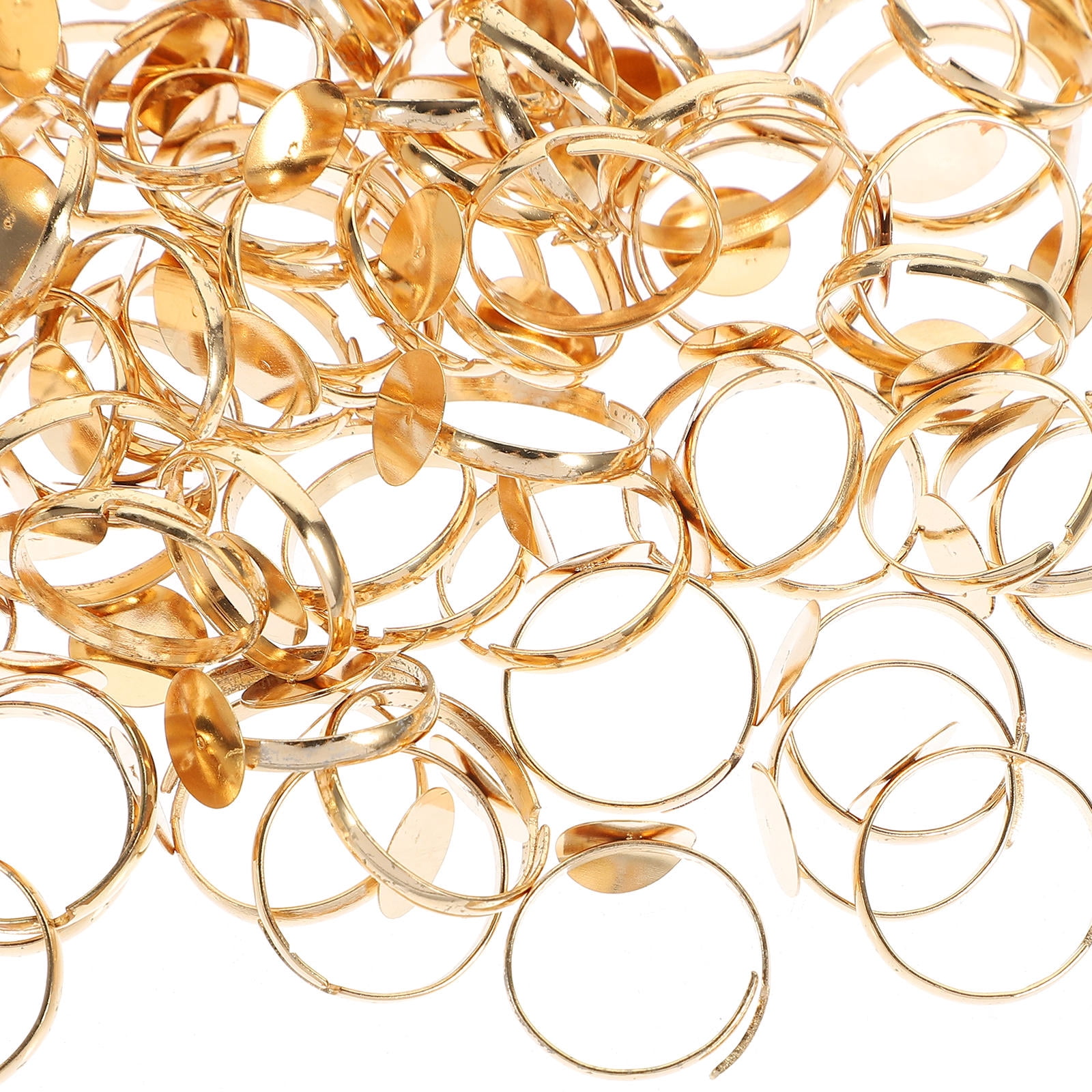 Raindrops Craft Enthusiasts Ring Base Ring Base Golden 100Pack Diy ...