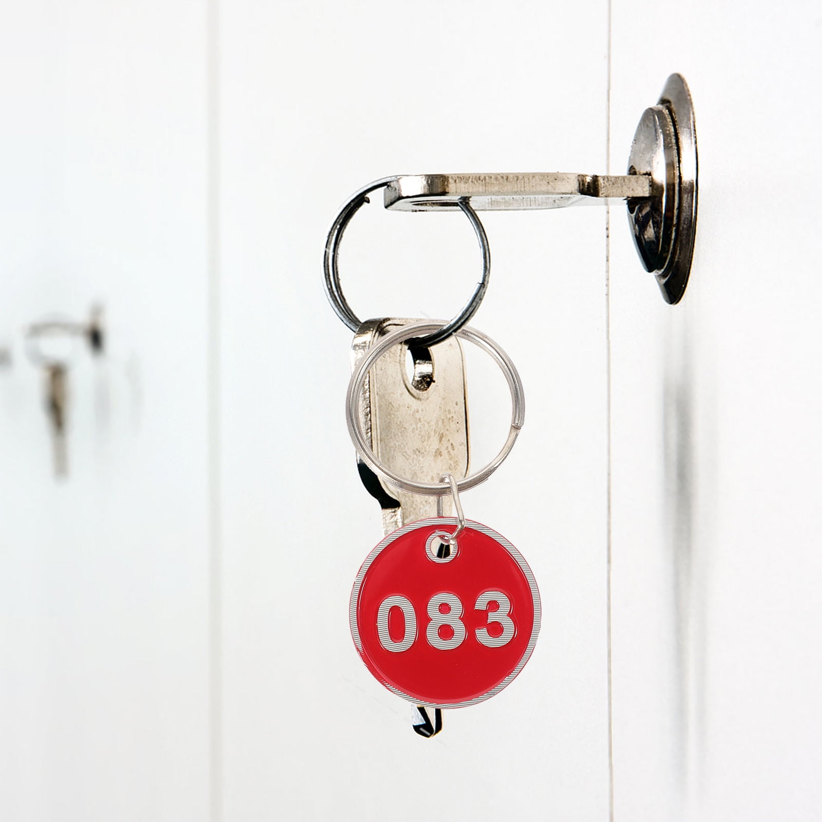 Raindrops Red Aluminum Numbered ID Tags for Keychains Lockers 100 ...