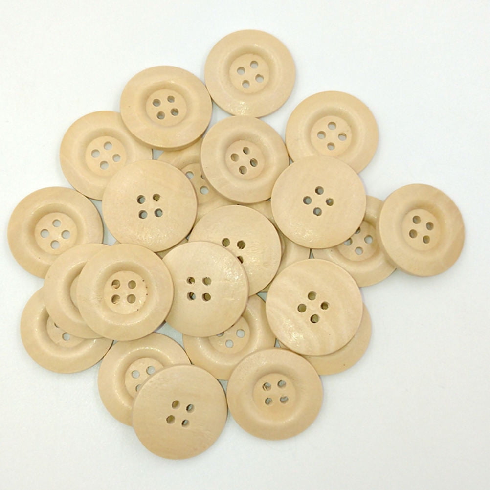Raindrops 100Pcs Button Flower Craft with Diy Wood Buttons for Sewing ...
