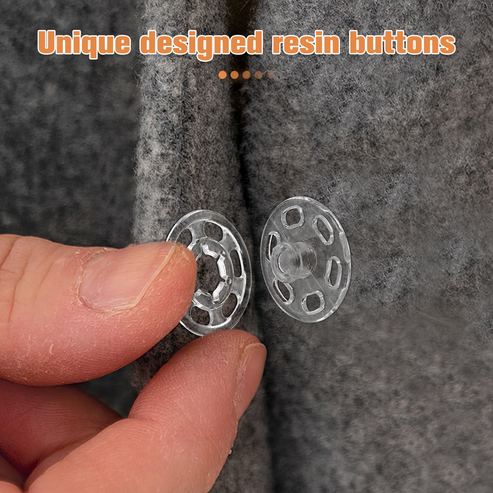 Raindrops 100Pcs Clear Coat Snaps Buttons Fasteners For Clothing 20Mm ...
