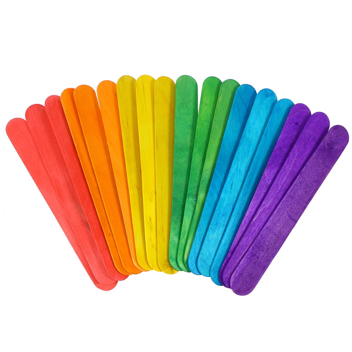 Raindrops 100Pcs Colored Wood Craft Sticks Popsicle Wood Colorful Craft ...
