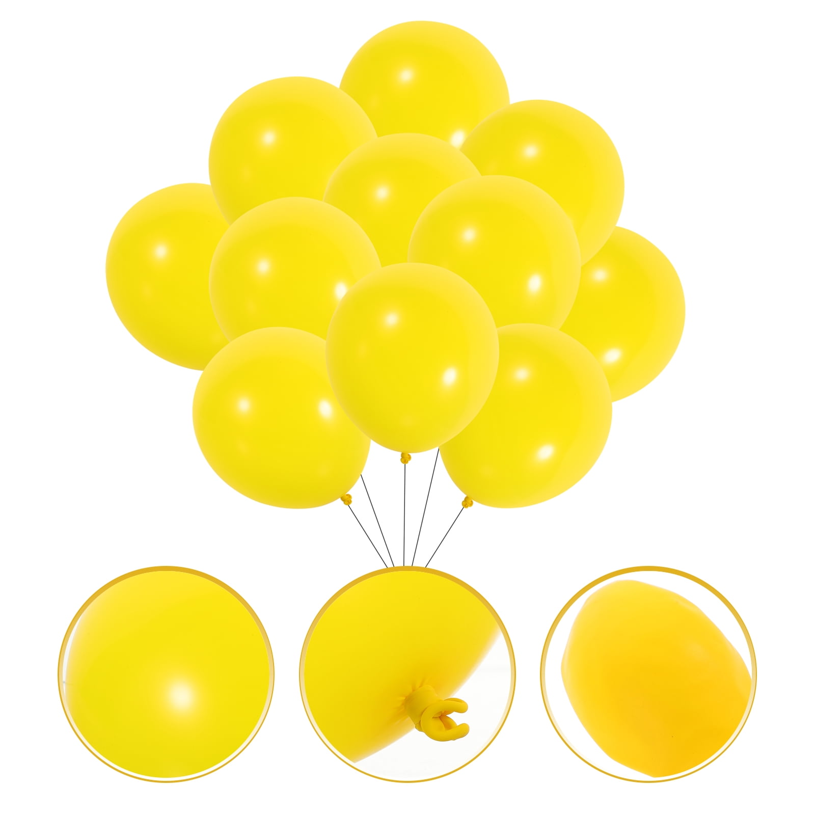 Raindrops 100Pcs Large Birthday Balloons Yellow Latex Party Supplies ...