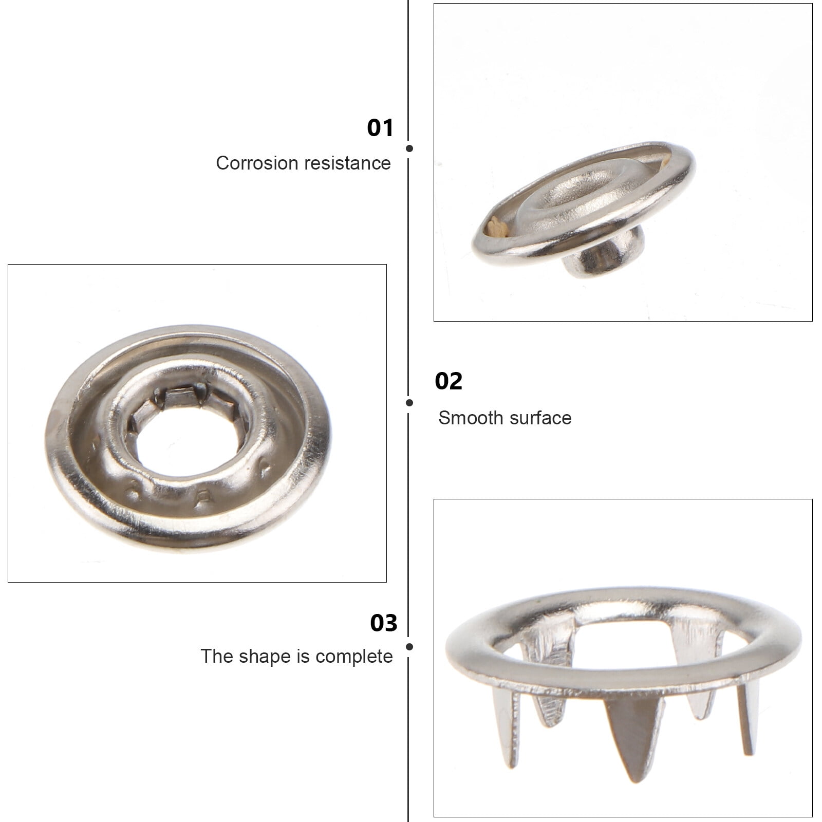 Raindrops 100Pcs Prong Buttons Hollow Five Claw Fastening Diy Crafting ...