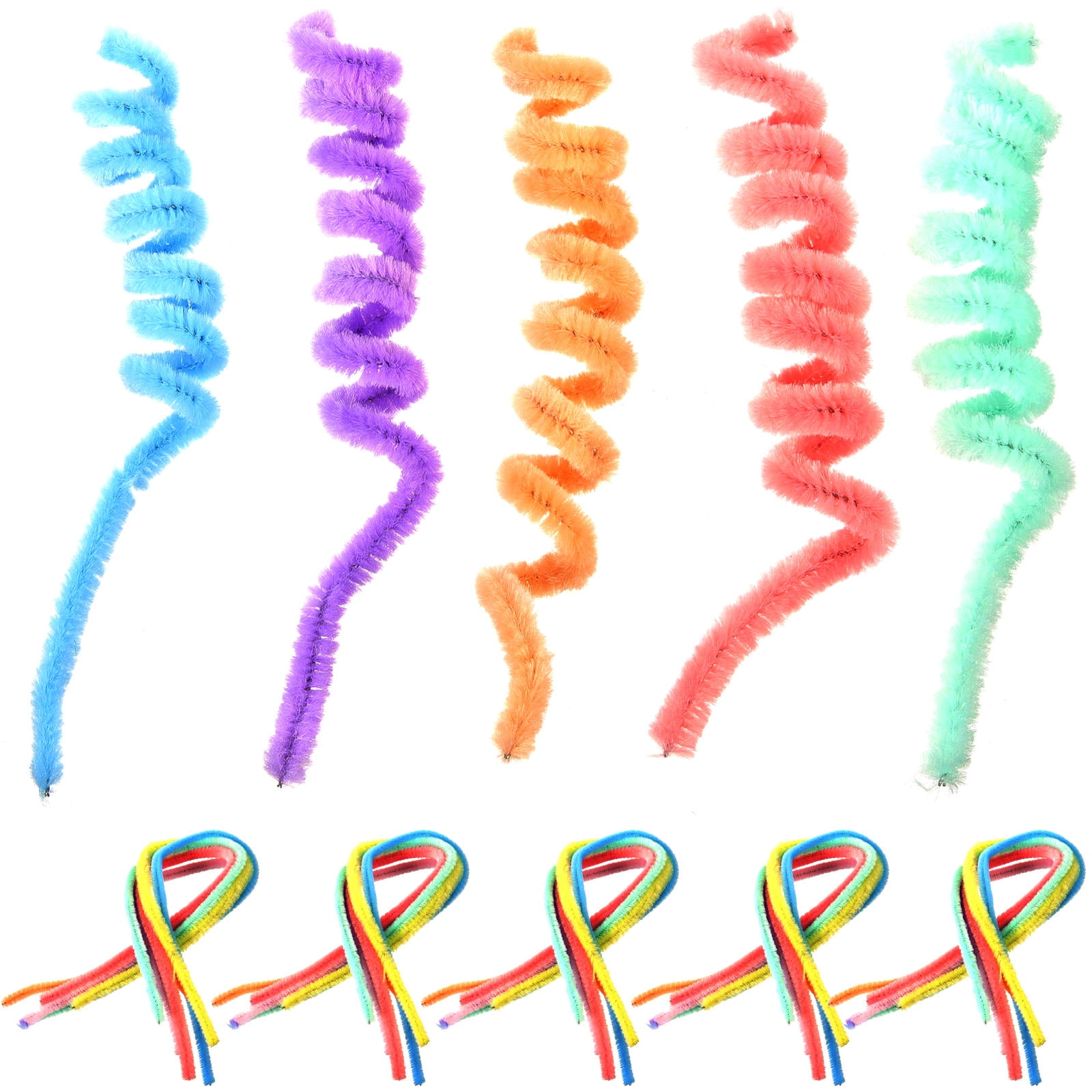 Raindrops 100Pcs White Chenille Stems Assorted Color Bending ...