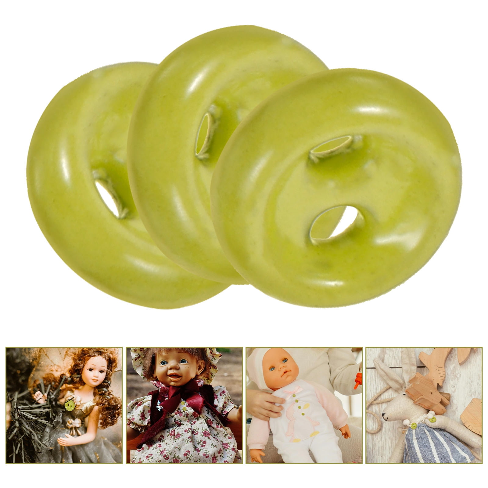 Raindrops 100Set Buttons for Crafting Diy Miniature Projects with Green ...